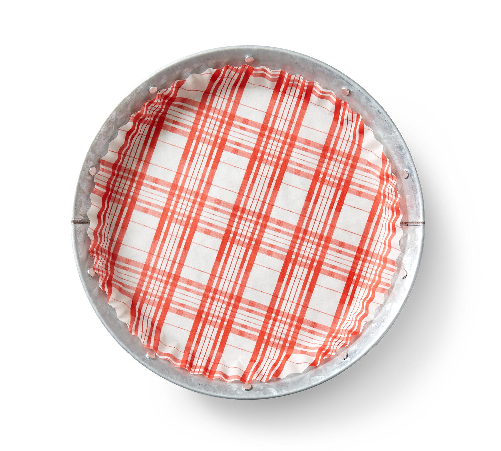 "Red Plaid" preformed plate liners – Plate & Pattern