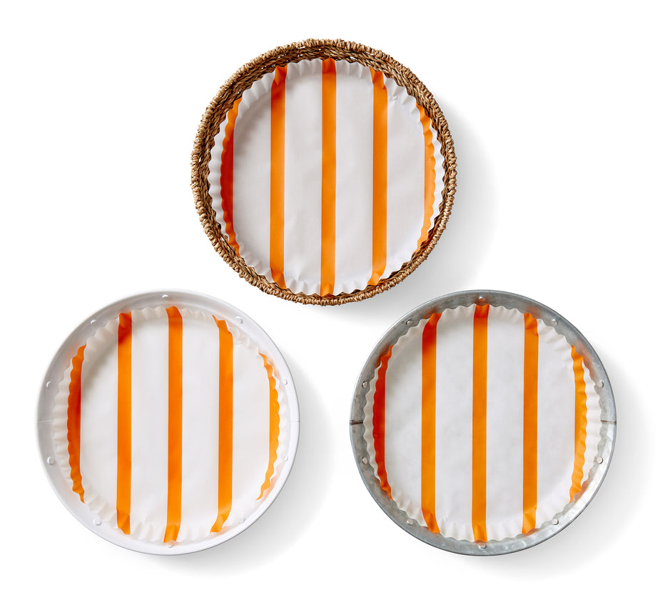 "Go Team Orange" preformed plate liners – Plate & Pattern