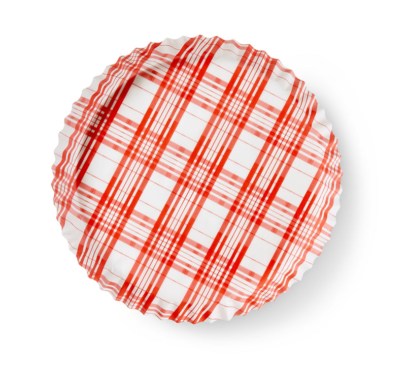 "Red Plaid" pre-formed plate liners – Plate & Pattern