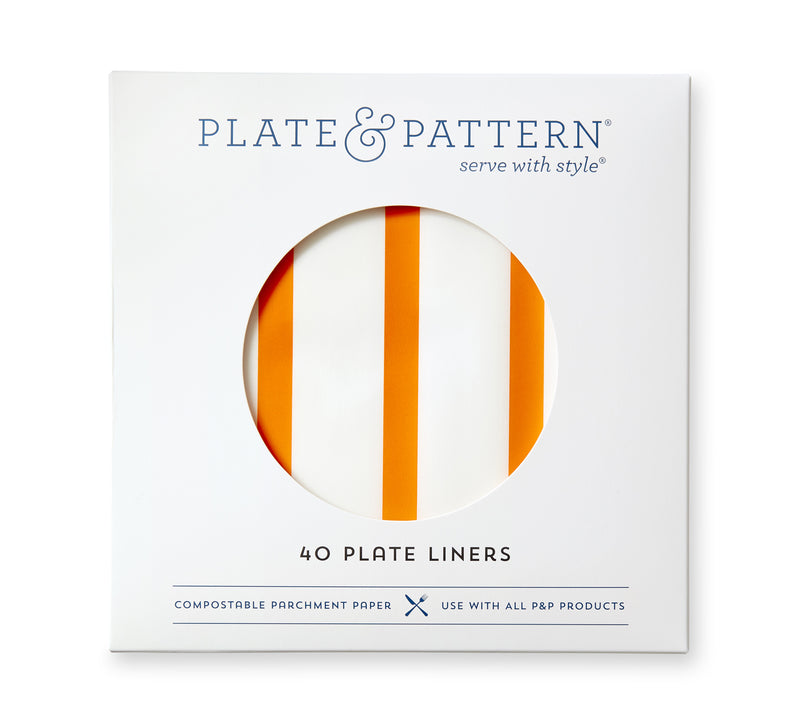 "Go Team Orange" pre-formed plate liners – Plate & Pattern