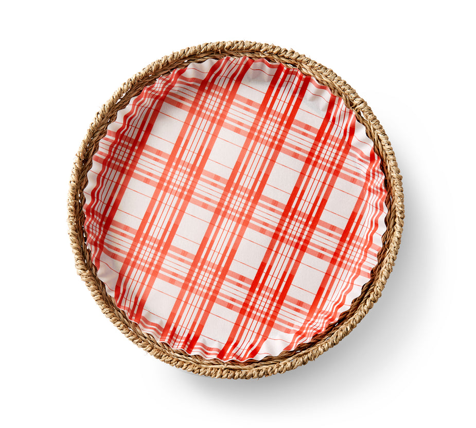 "Red Plaid" preformed plate liners – Plate & Pattern