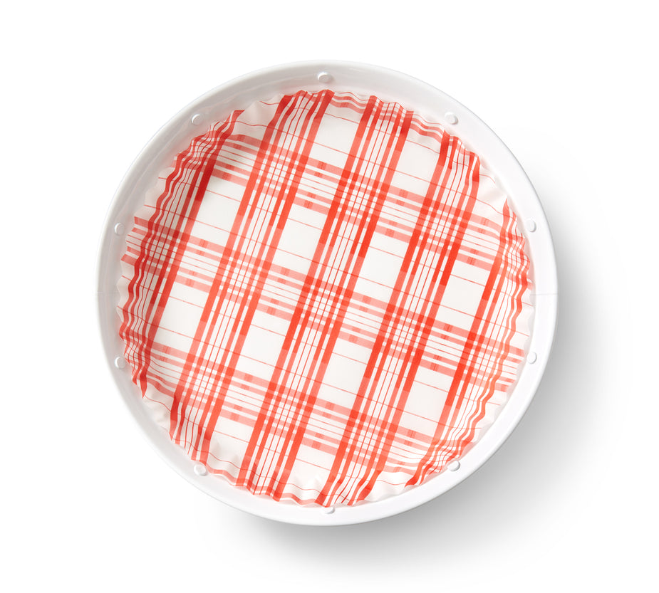 "Red Plaid" preformed plate liners – Plate & Pattern