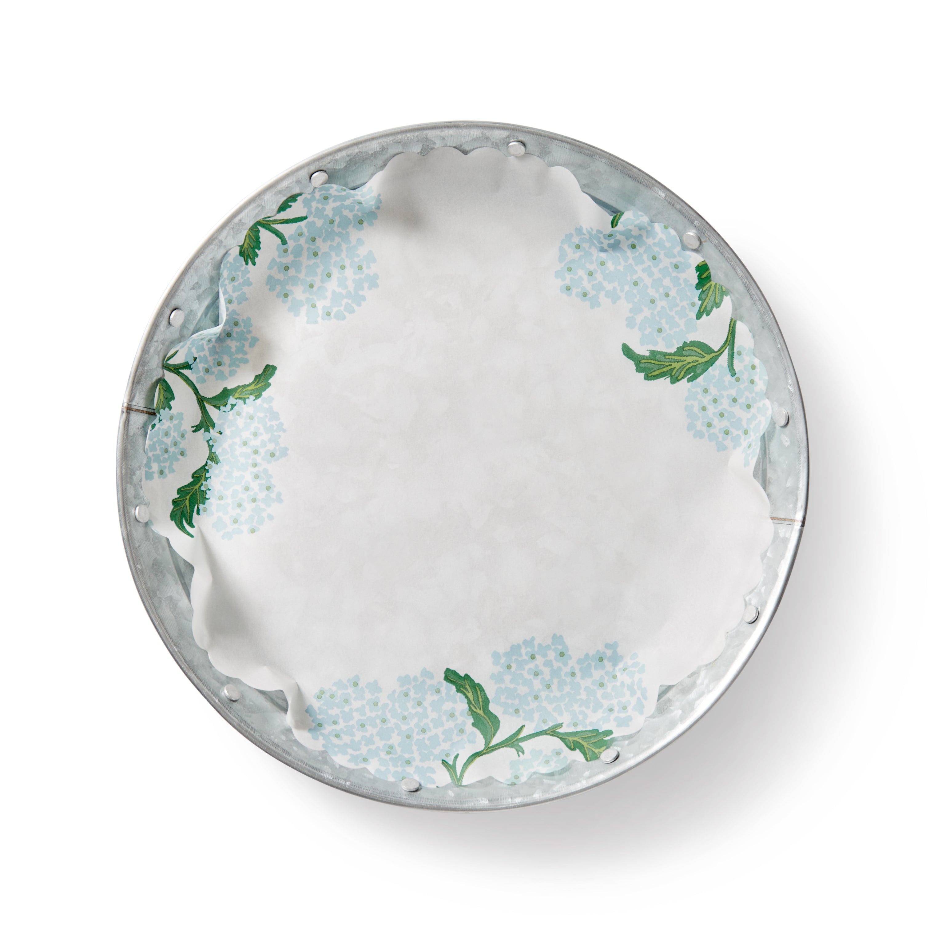"Garden Party" Hydrangea flat plate liners – Plate & Pattern